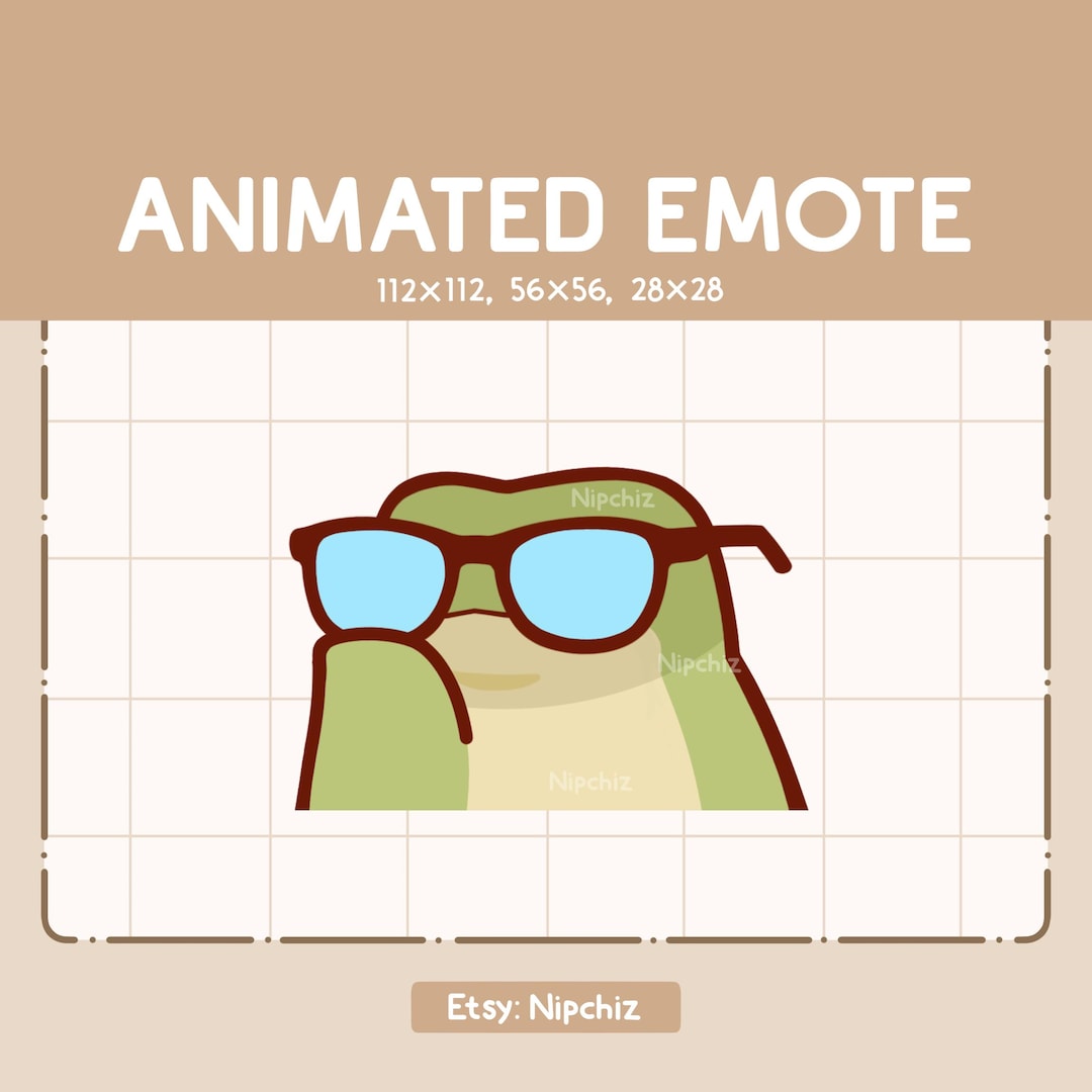 Animated Emote Frog With Glasses is Getting Serious - Cartoon Emote ...