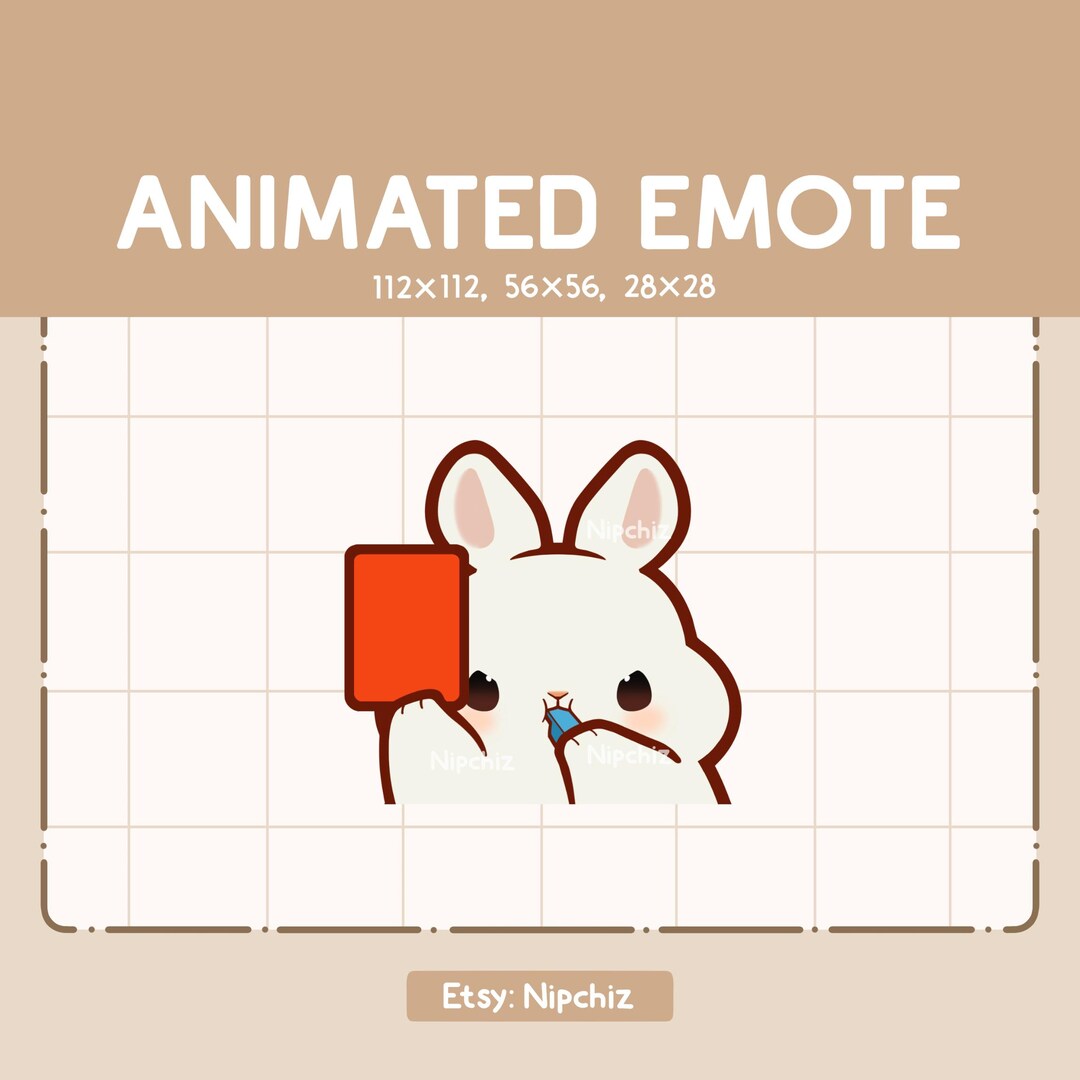 Animated Emote Chibi Rabbit Blowing Whistle and Showing a Red Card ...