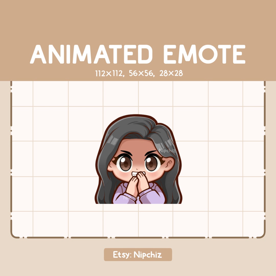 Animated Emote Girl Long Straight Black Hair Has a Plan With Scheming ...