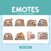 Chibi Sloth Emotes for Streamer (8) - Kawaii Cute Sloth - Emoji Pack ...