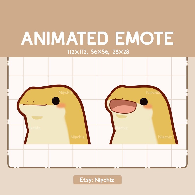 Animated Emote Cute Gecko Mouth Open Closed - Cartoon Emote - Funny ...