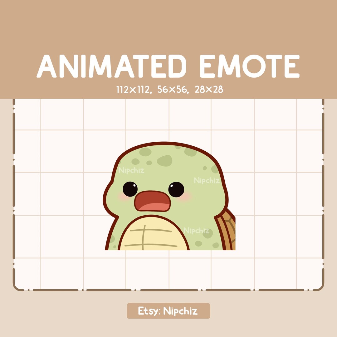 Animated Emote Chibi Turtle is Talking - Cute Cartoon Emote - Ready to ...