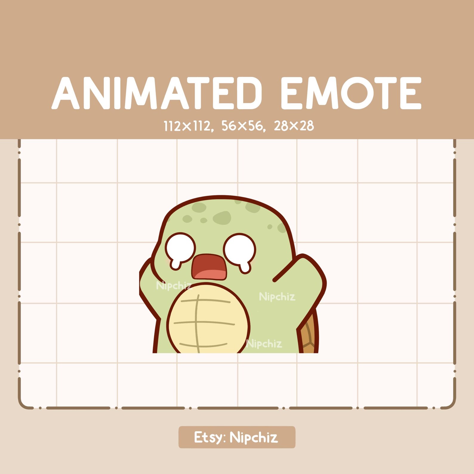 Animated Emote Cute Turtle is Running While Panicking / Kawaii Cartoon ...