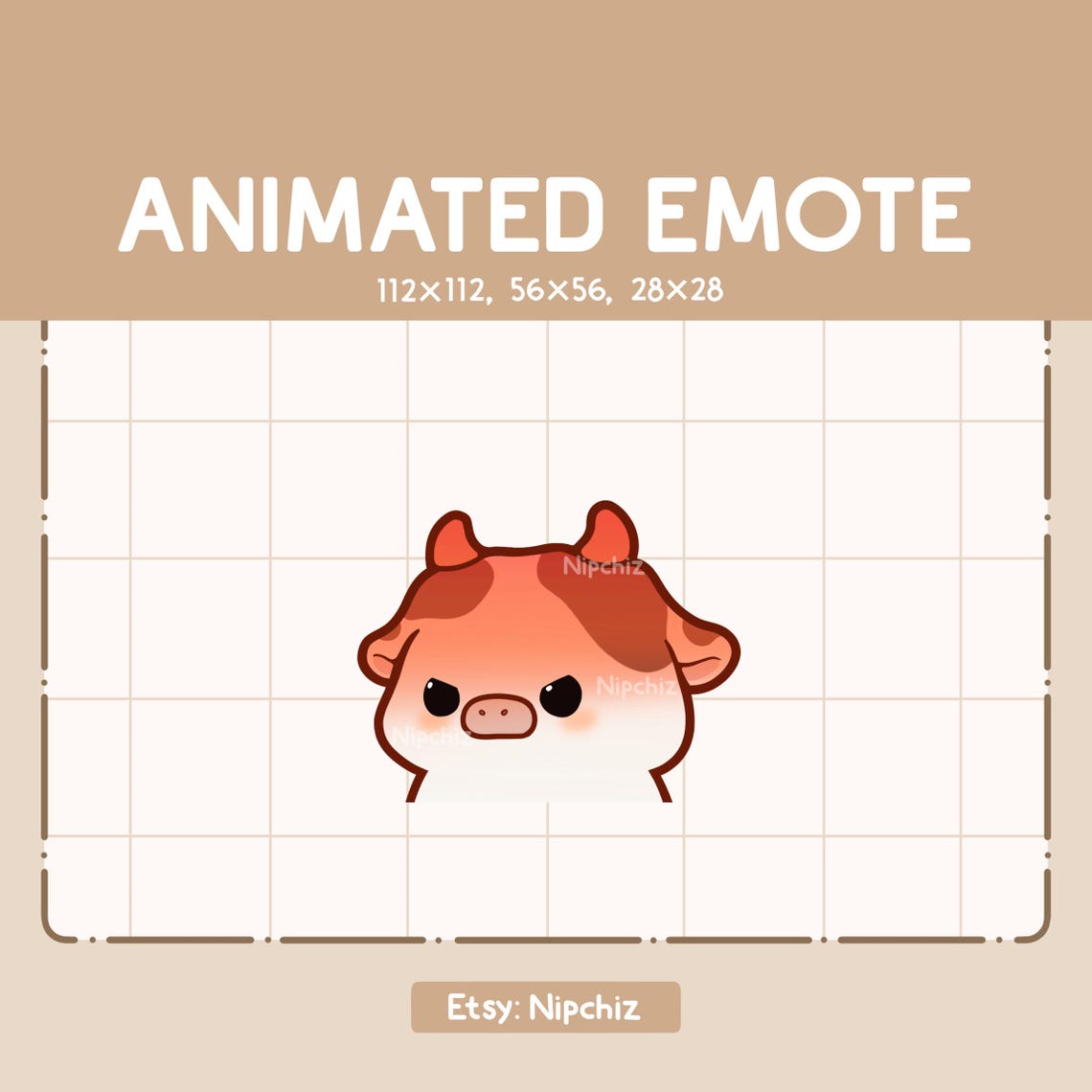 Animated Emote Angry Cow With A Red Face is Showing His Wrath ...