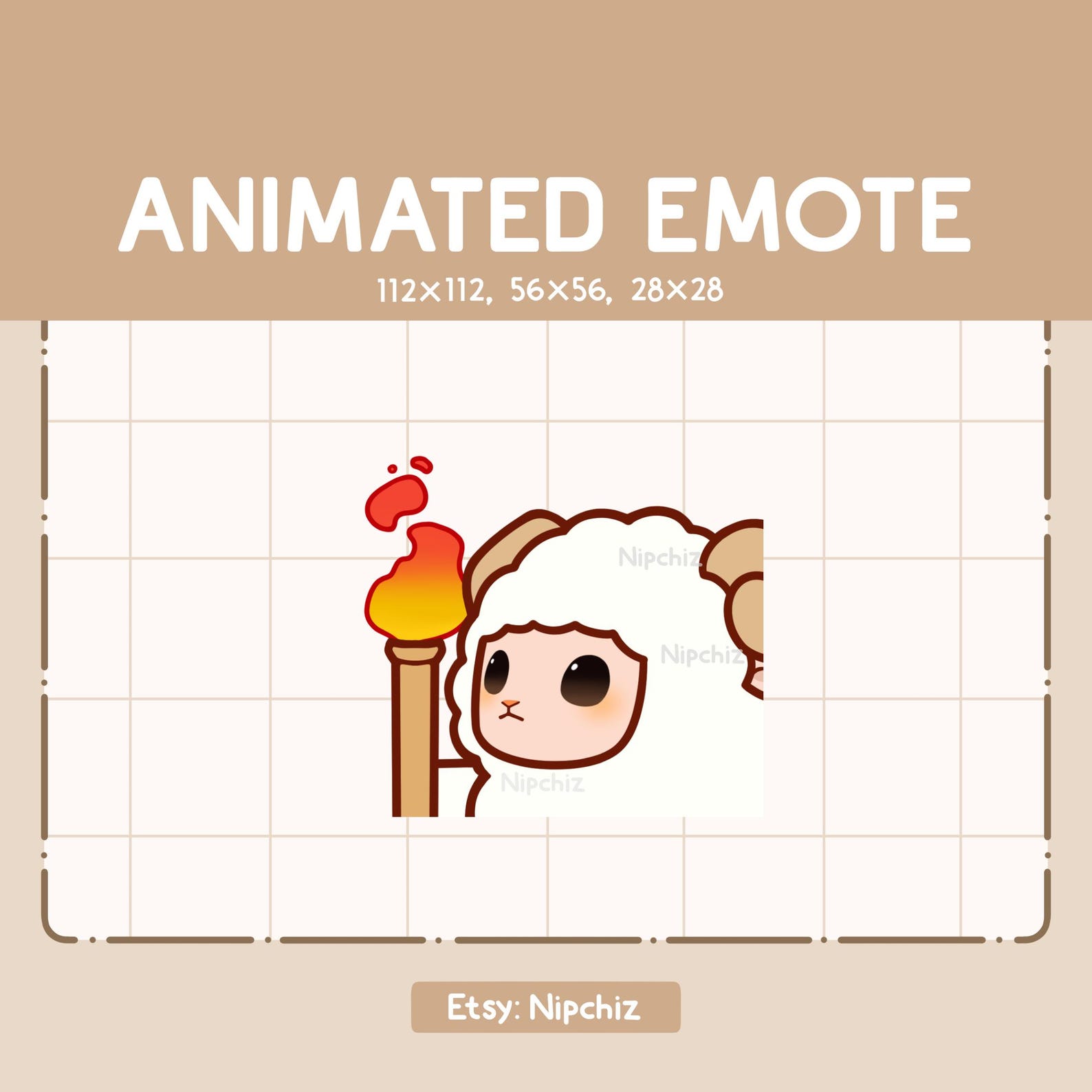 Animated Emote Chibi Sheep Walking and Holding a Torch - Chibi Cartoon ...