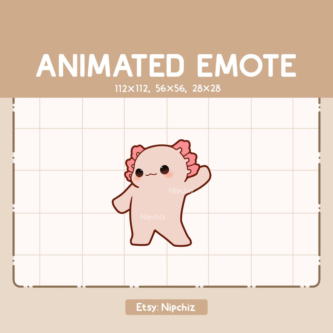 Animated Emote Joyful Axolotl Dancing - Adorable Emote - Funny Emote ...