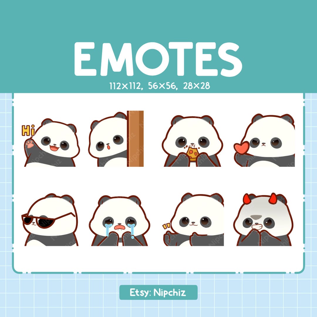 Cute Panda Emotes | 8 Emotes for Streamer | Cute Panda Emote Pack ...