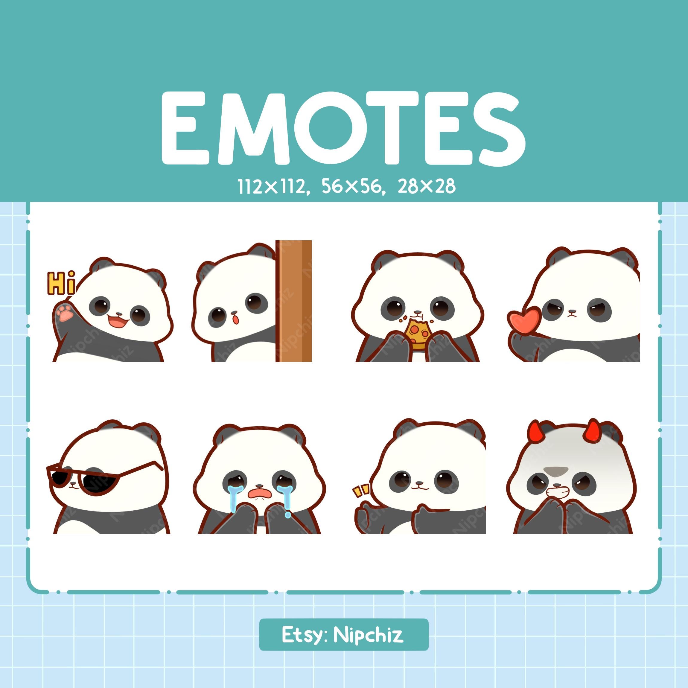 Cute Panda Emotes | 8 Emotes for Streamer | Cute Panda Emote Pack ...