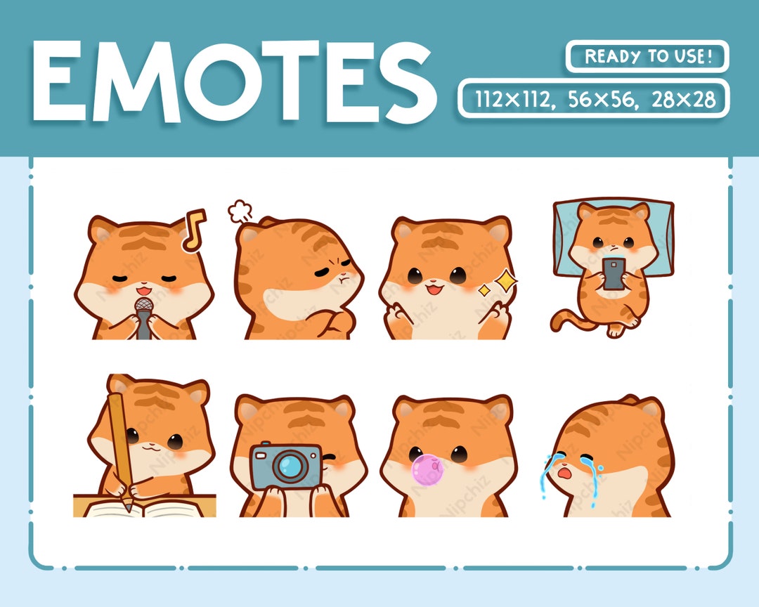 Cute Tiger Emotes 8 Emotes for Streamer Cute Tiger Emote - Etsy