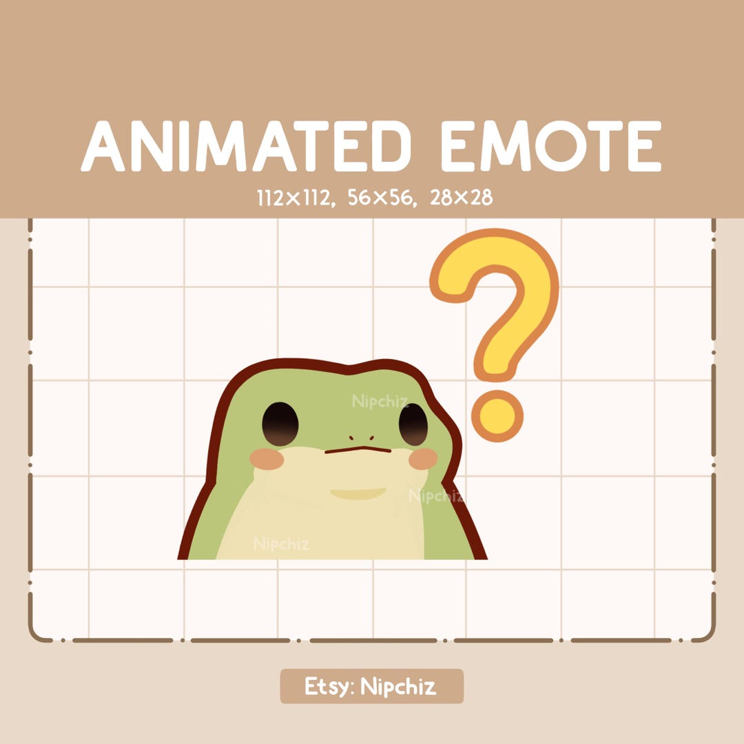 Animated Emote Confused Frog is Trying to Figure Something Out - Cute ...