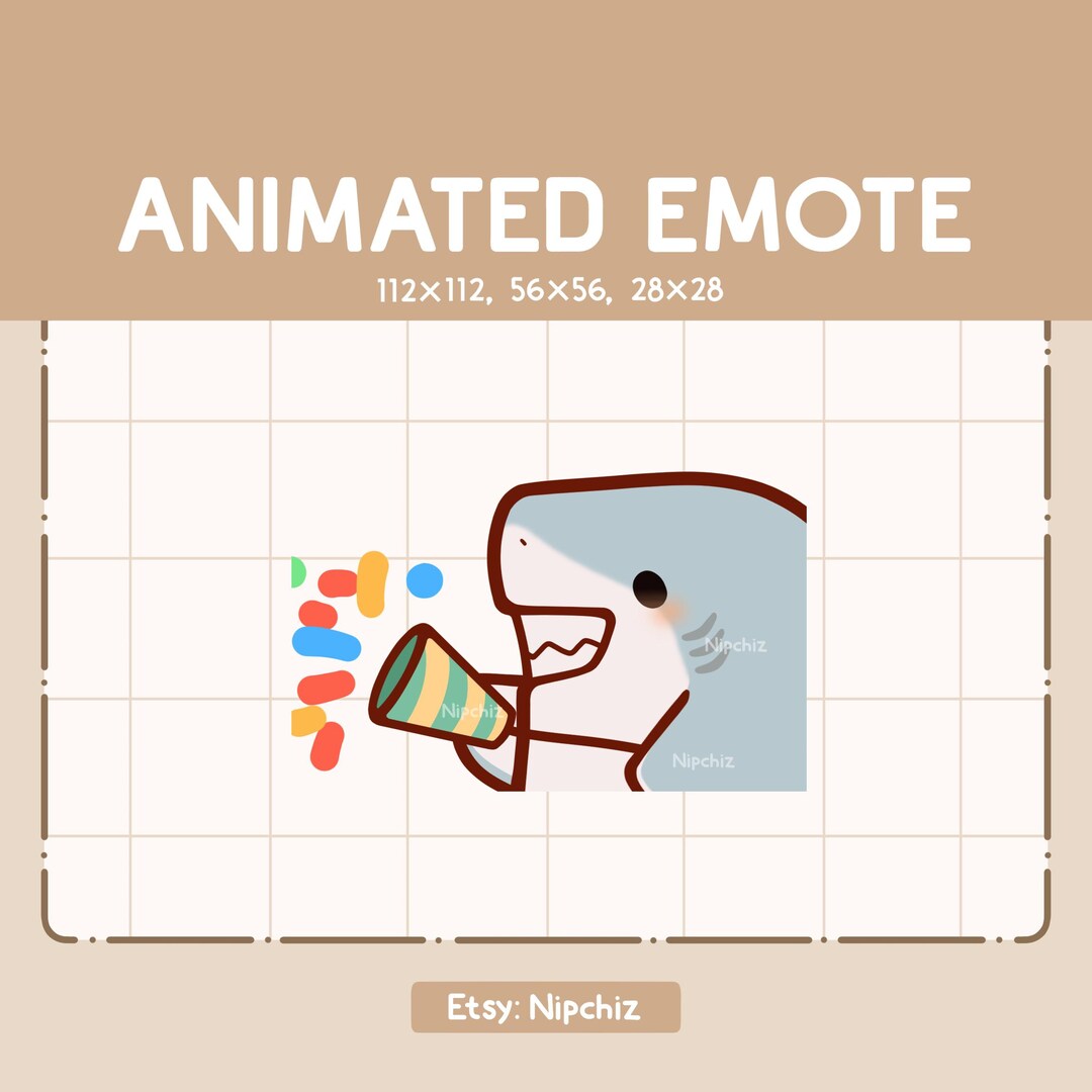 Animated Emote Chibi Shark Celebrating the Moment With His Party Popper ...