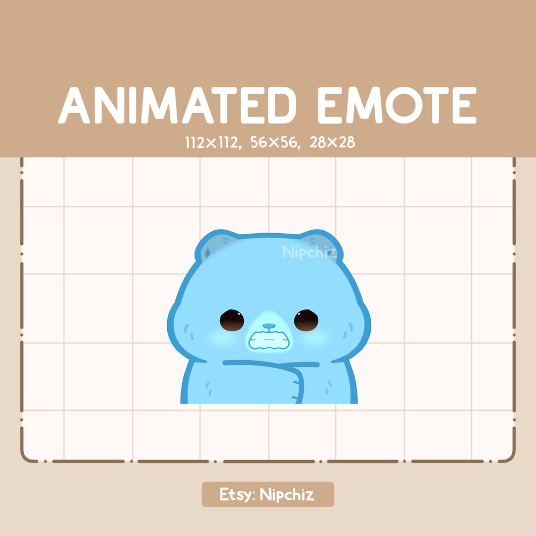 Animated Emote Chibi Bear Feeling Cold - Emote for Streaming - Cartoon ...