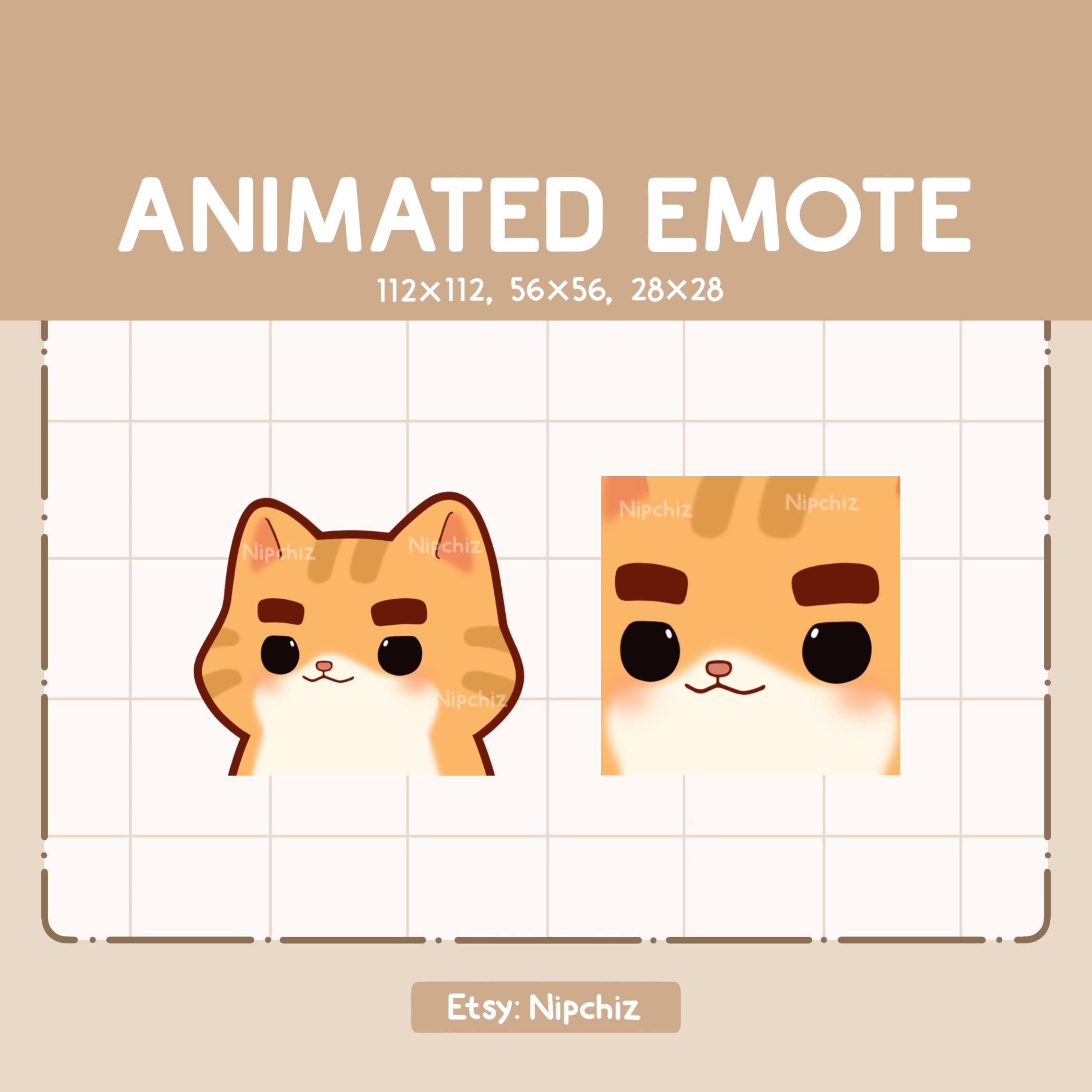 Animated Emote Chibi Orange Tabby Cat Lifting His Thick Fabulous ...