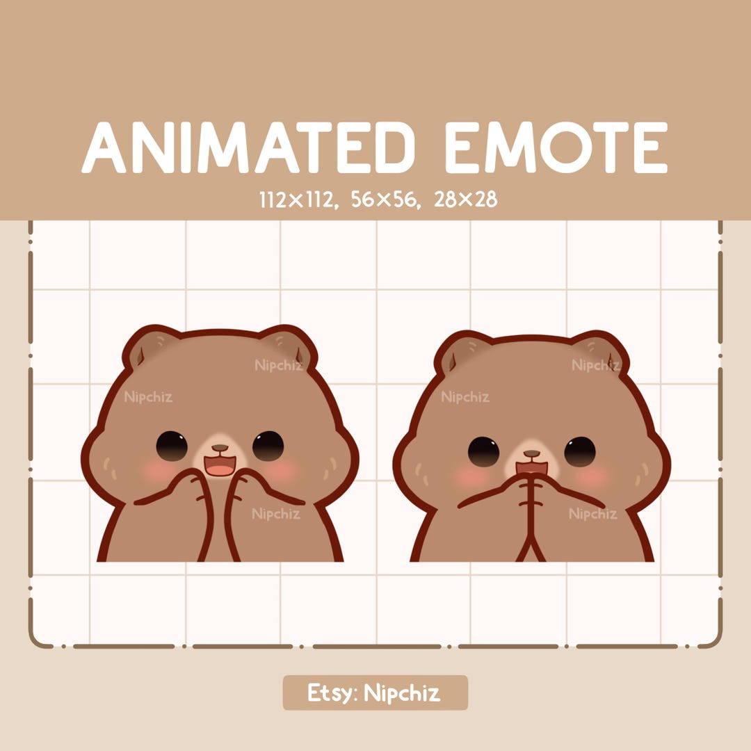Animated Emote Chibi Grizzly Bear is Clapping His Hand - Adorable Emote ...