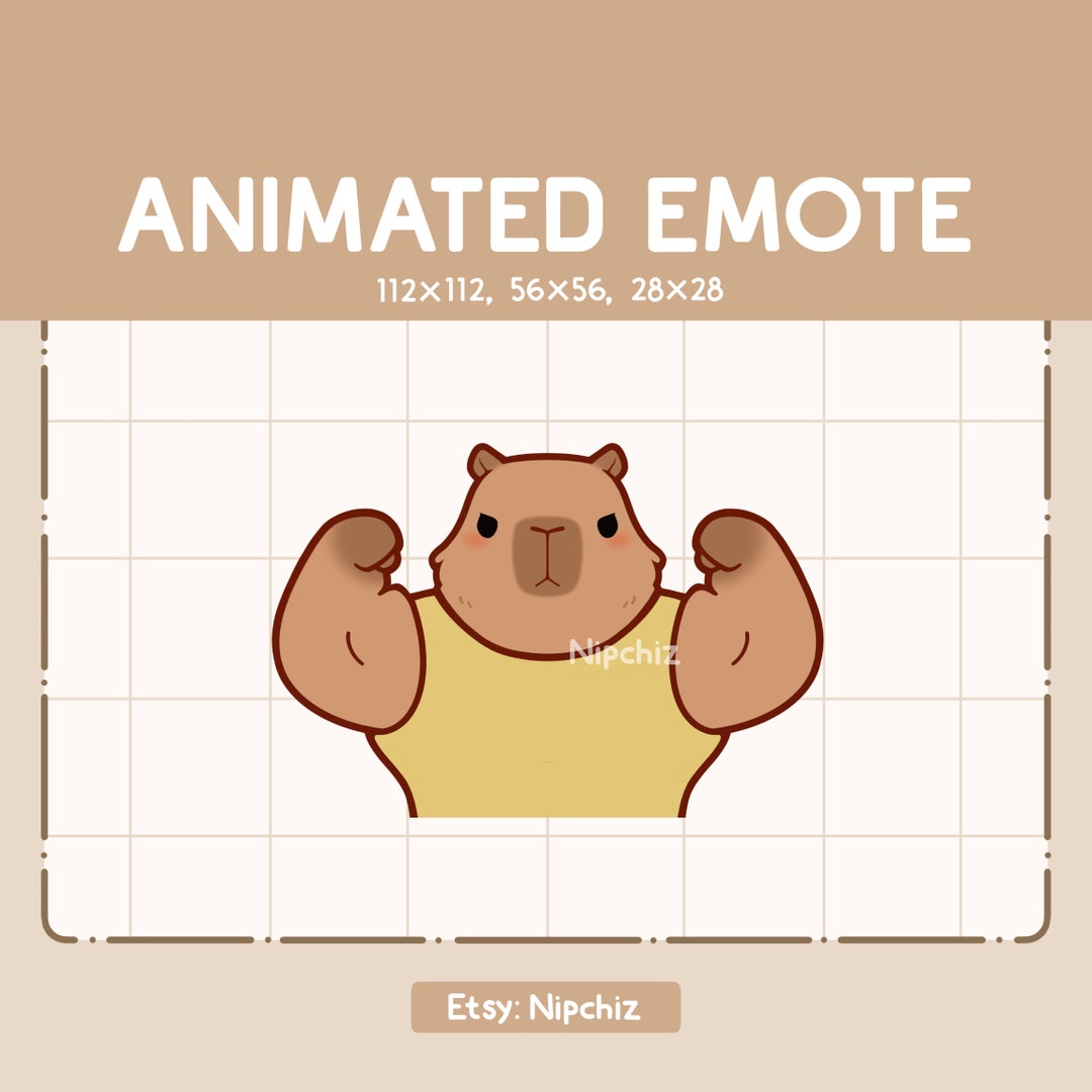 Animated Emote Chibi Capybara is Flexing His Muscle - Ready to Use ...