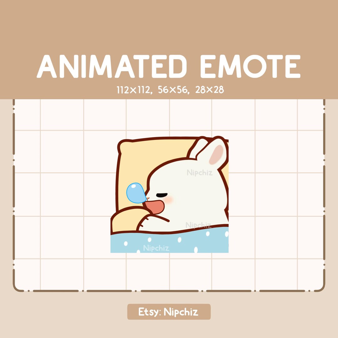 Animated Emote Chibi Rabbit is Sleeping While Snoring - Adorable Chibi ...