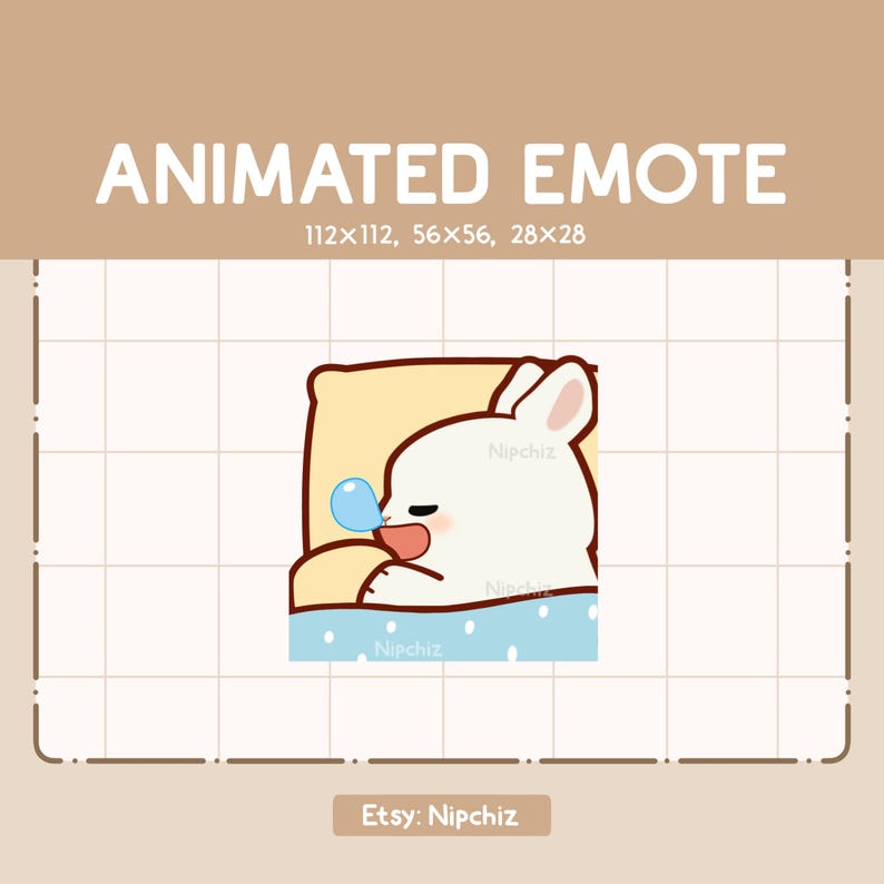 Animated Emote Chibi Rabbit is Sleeping While Snoring - Adorable Chibi ...
