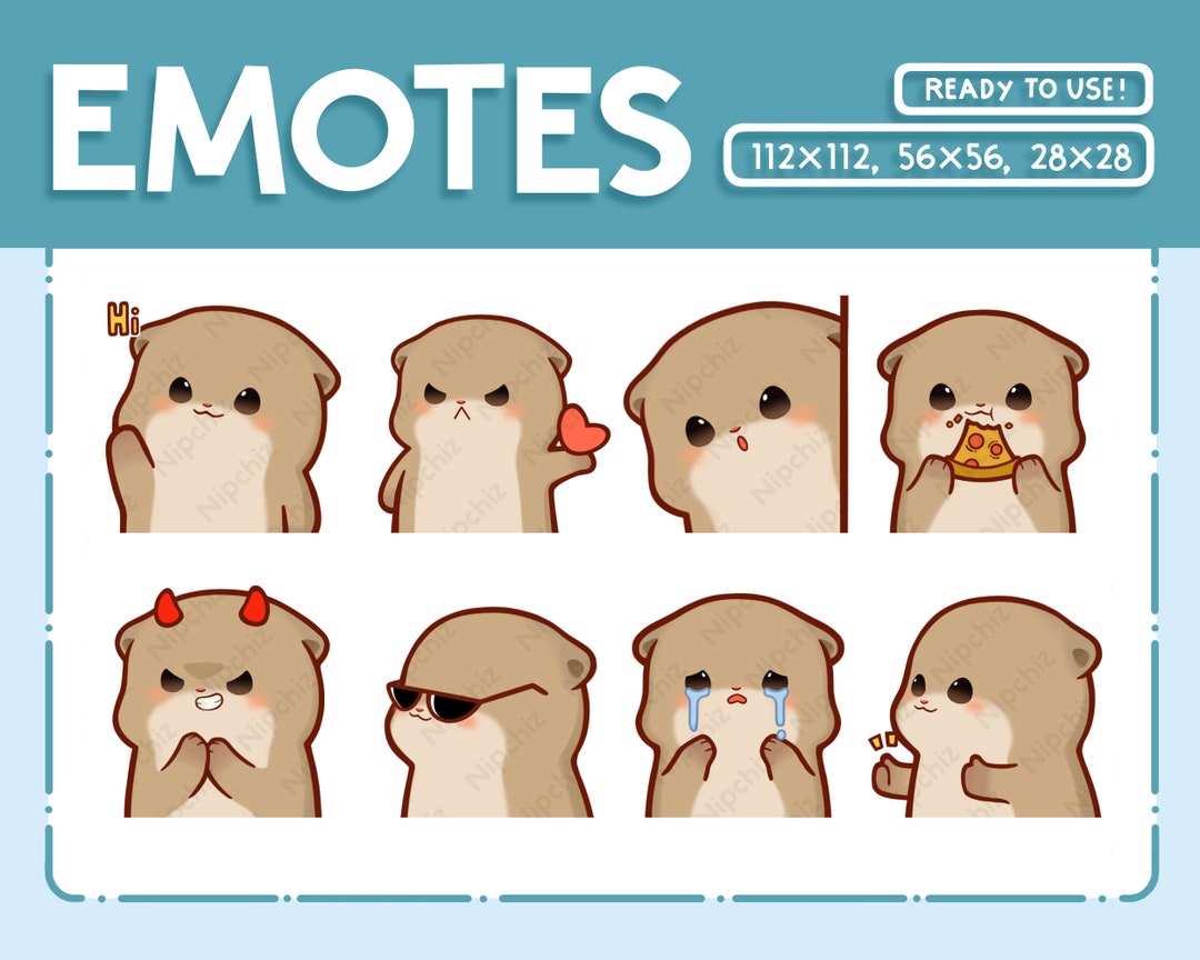 Otter Emotes 8 Cute Otter Bundle Emotes for Streamer - Etsy