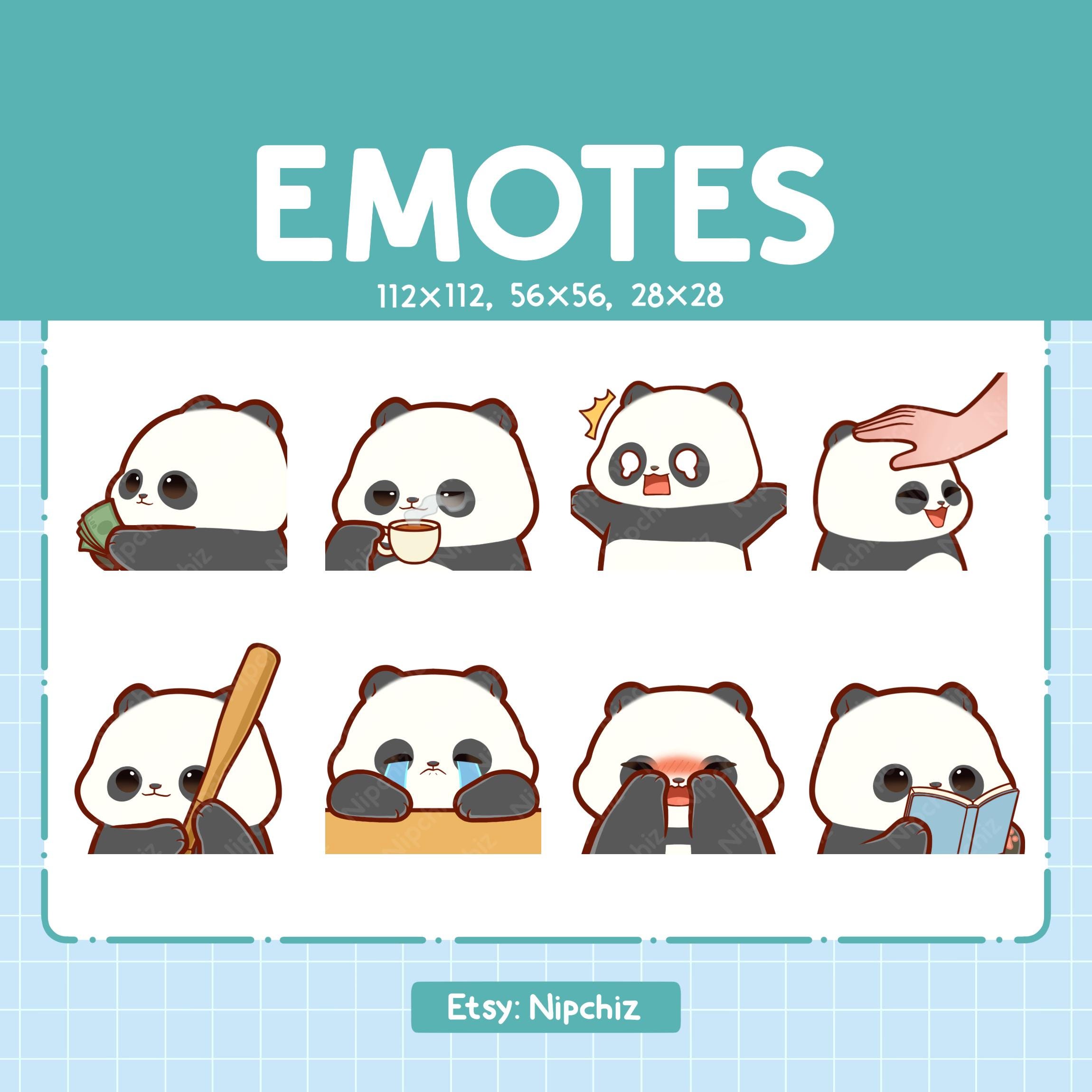 Kawaii Panda Emotes (8) – Cute Emotes for Streamer – Chibi Panda Emoji ...