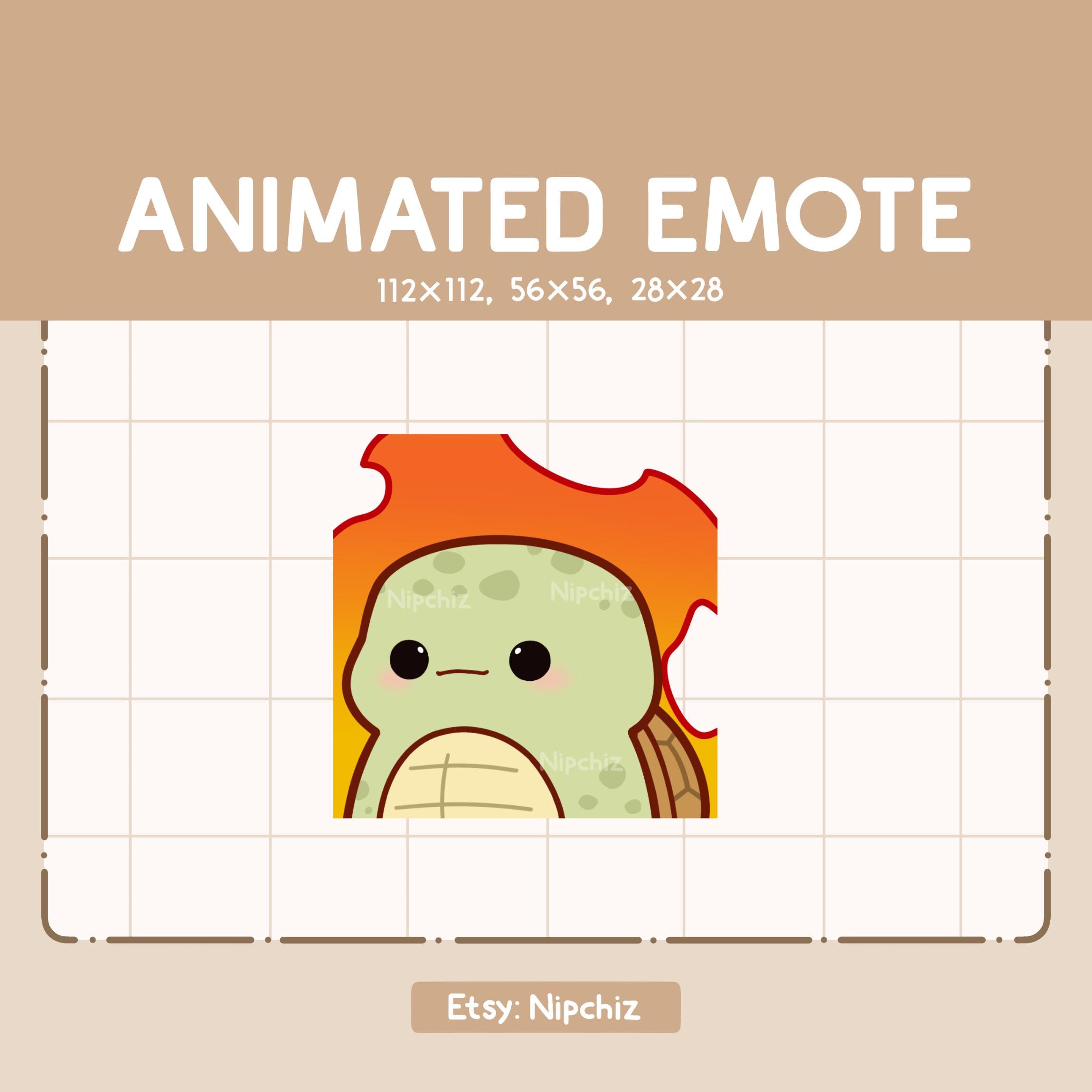 Animated Emote Chibi Relaxed and Calm Turtle / Kawaii Cute Emote ...