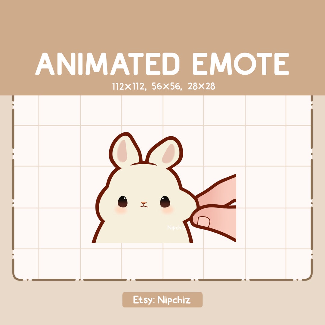 Animated Emote Cute Rabbit Getting Pinched in the Cheek Cartoon Emote ...