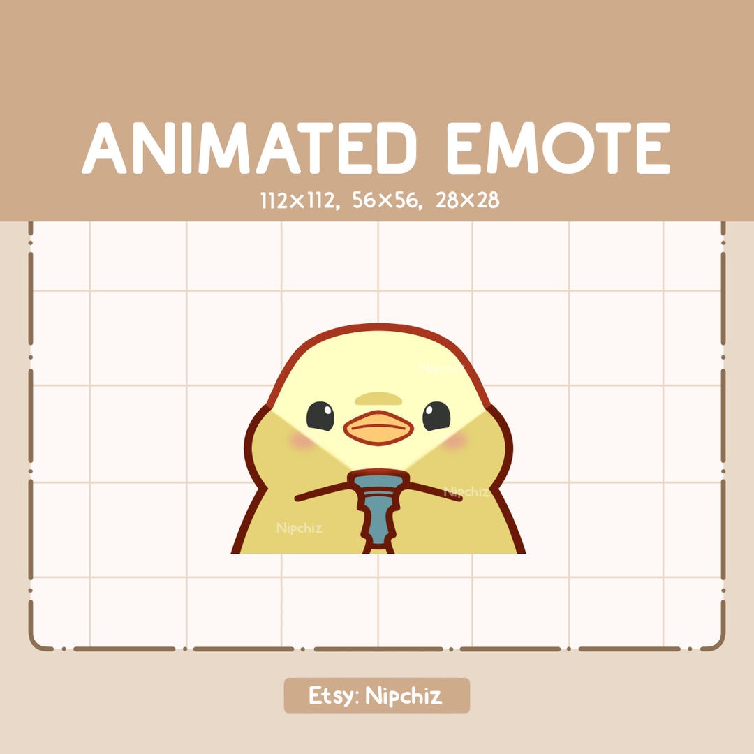 Animated Emote Cute Chick Flashlight Face / Funny Cute Emote / Emote ...