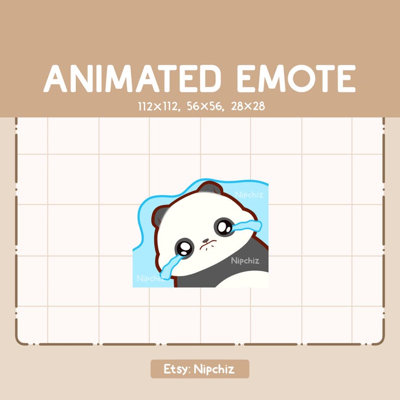 Animated Emote Sad Panda is Crying a Lot of Tears With Teary Eyes ...