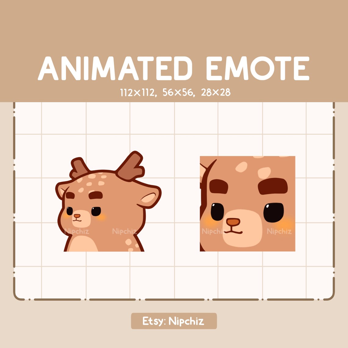 Animated Emote Chibi Deer Lifting His Thick Fabulous Eyebrows / Cartoon ...