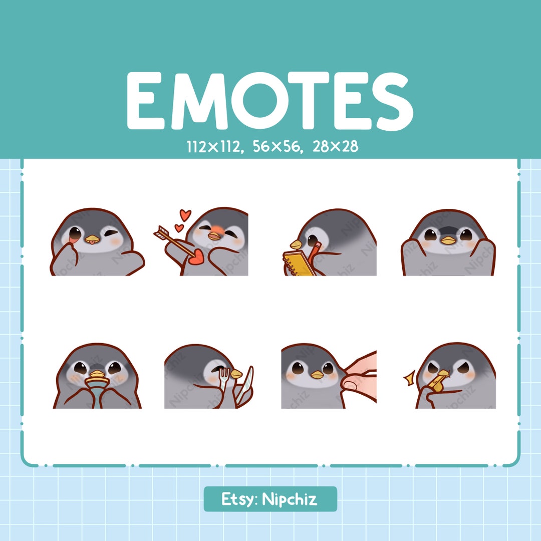Penguin Emotes / Cute Emoji Pack / 8 Penguin Emotes for - Etsy
