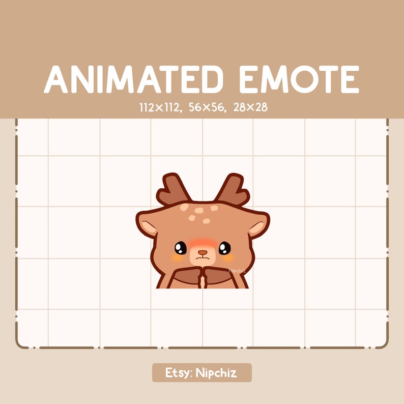 Animated Emote Adorable and Kawaii Deer Shy and Begging / Cute Emote ...