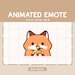 Animated Emote Fox is Eating a Cup of Popcorn / Kawaii Cartoon Emote ...
