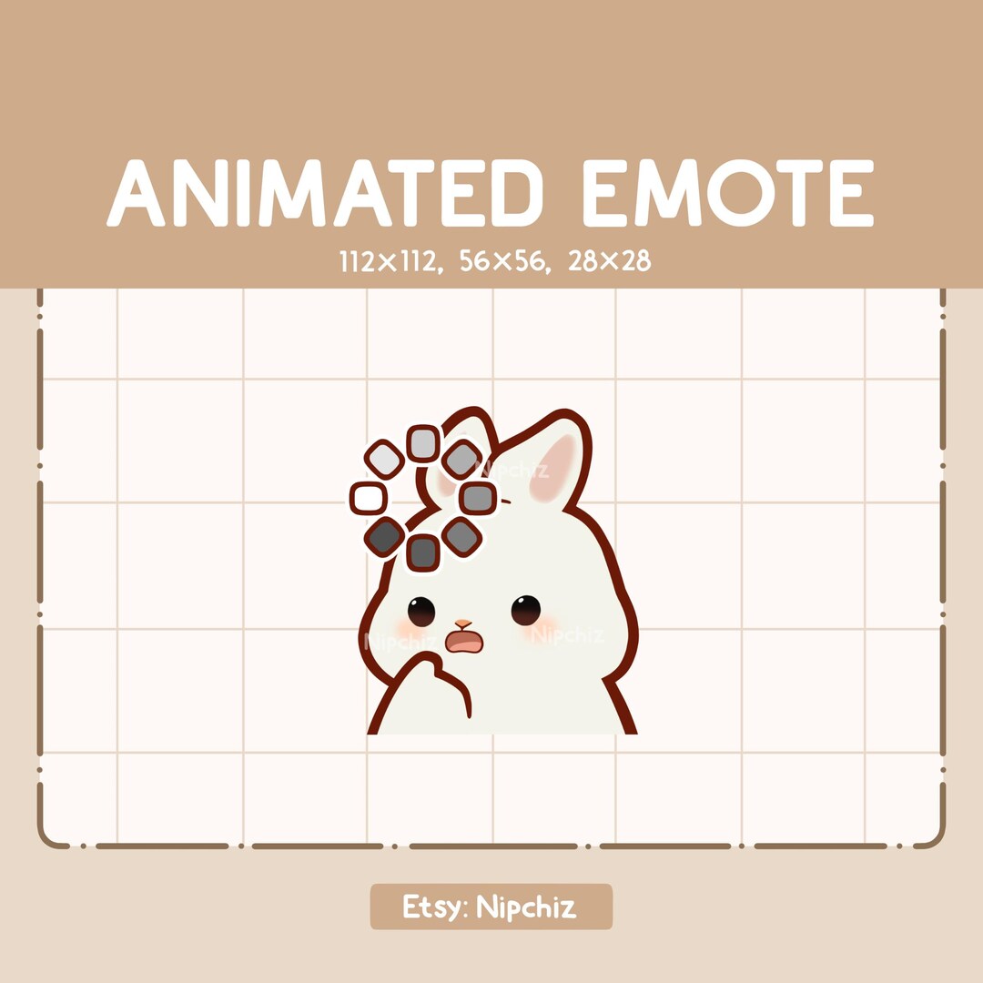 Animated Emote Cute Rabbit Confused Showed by a Loading Sign - Emote ...