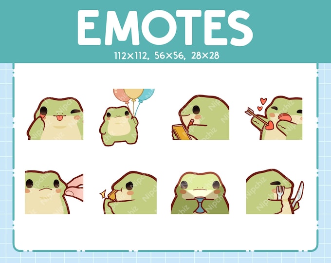 Cute Frog Emotes | 8 Emotes for Streamer | Cute Frog Emote Pack | Funny ...