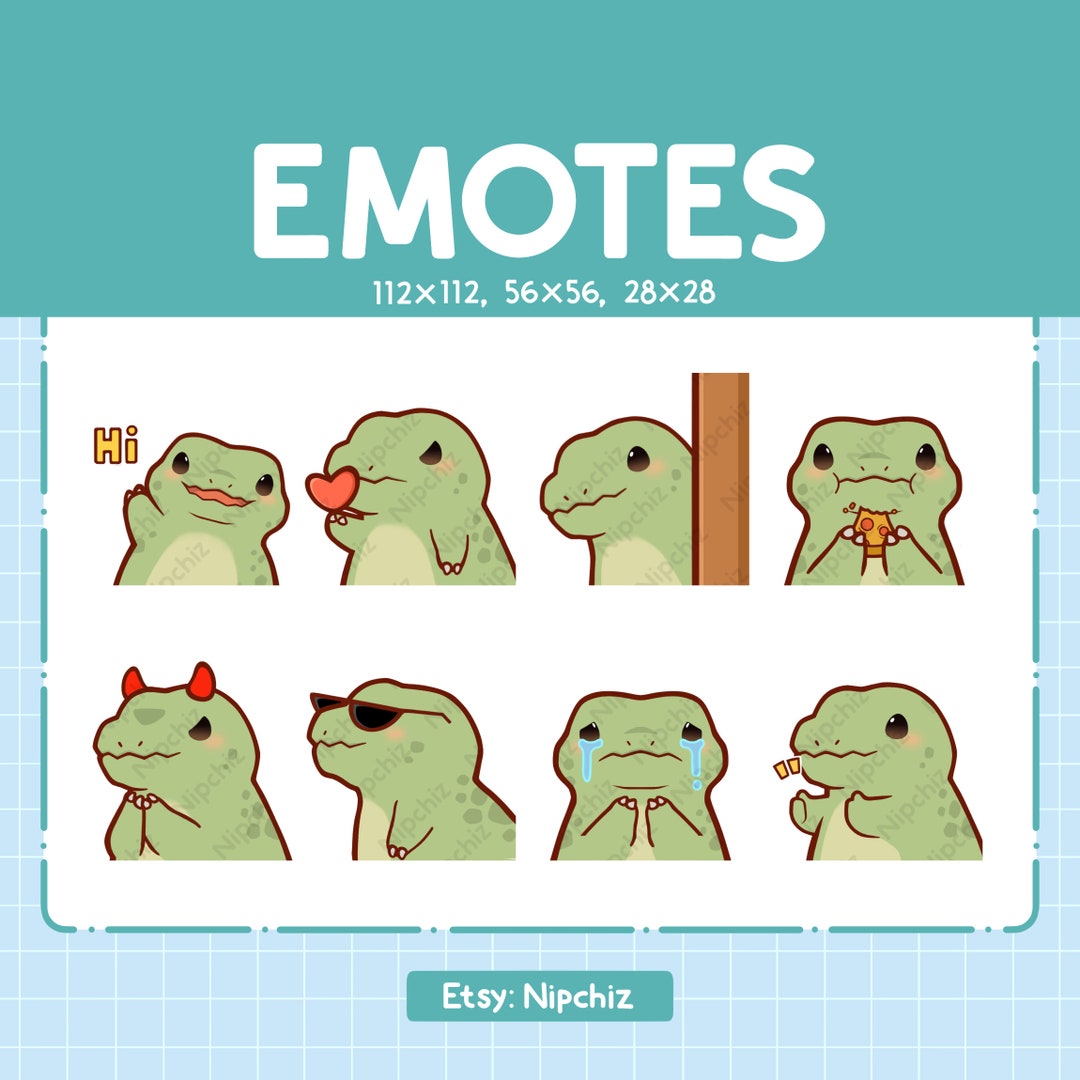 Dinosaur Trex Emotes for Streamer (8) - Kawaii Cute Tyrannosaurus Rex ...
