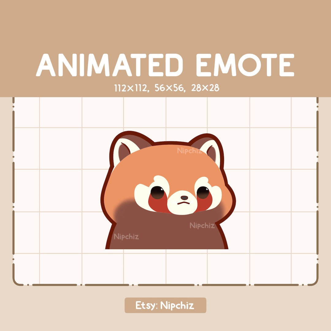 Animated Emote Cute Red Panda Shaking Head Emote - Adorable Emote ...