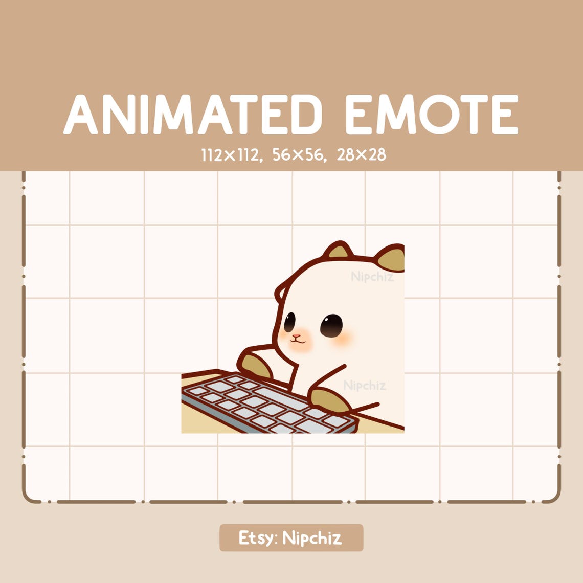 Animated Emote Goat is Typing Through the Keyboard / Adorable Chibi ...