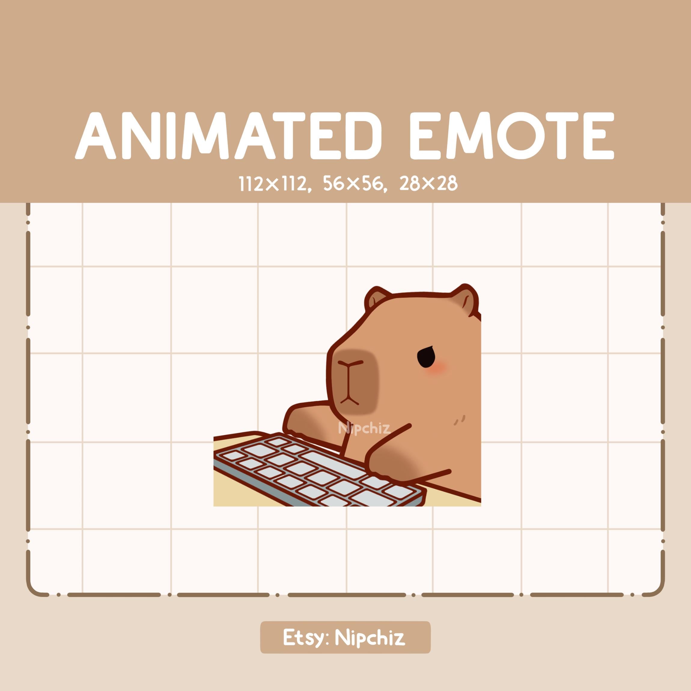 Animated Emote Capybara is Typing Through the Keyboard / Chibi Emote ...