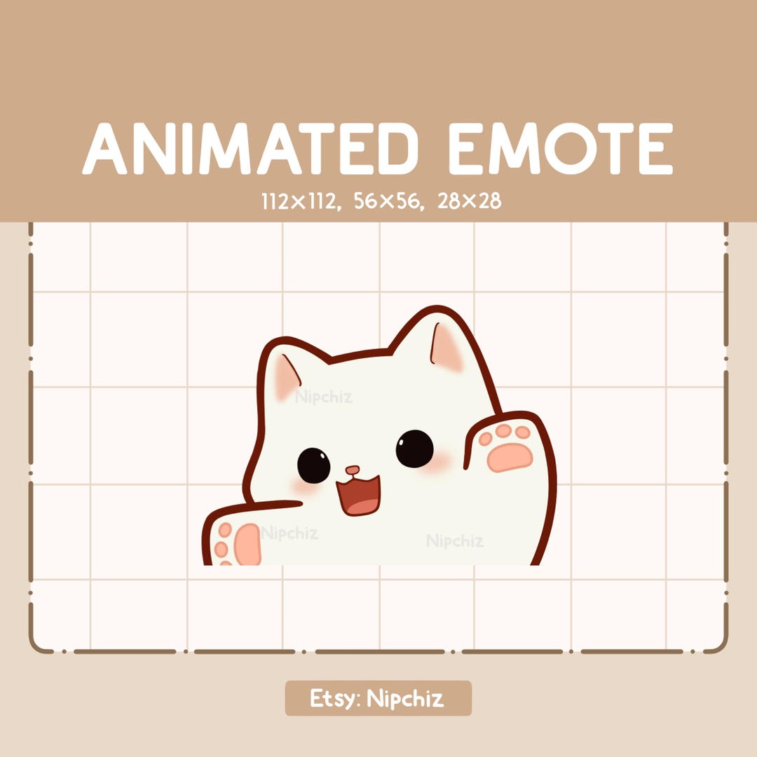 Animated Emote Cute Cheerful Happy White Cat Dancing - Chibi Cartoon ...