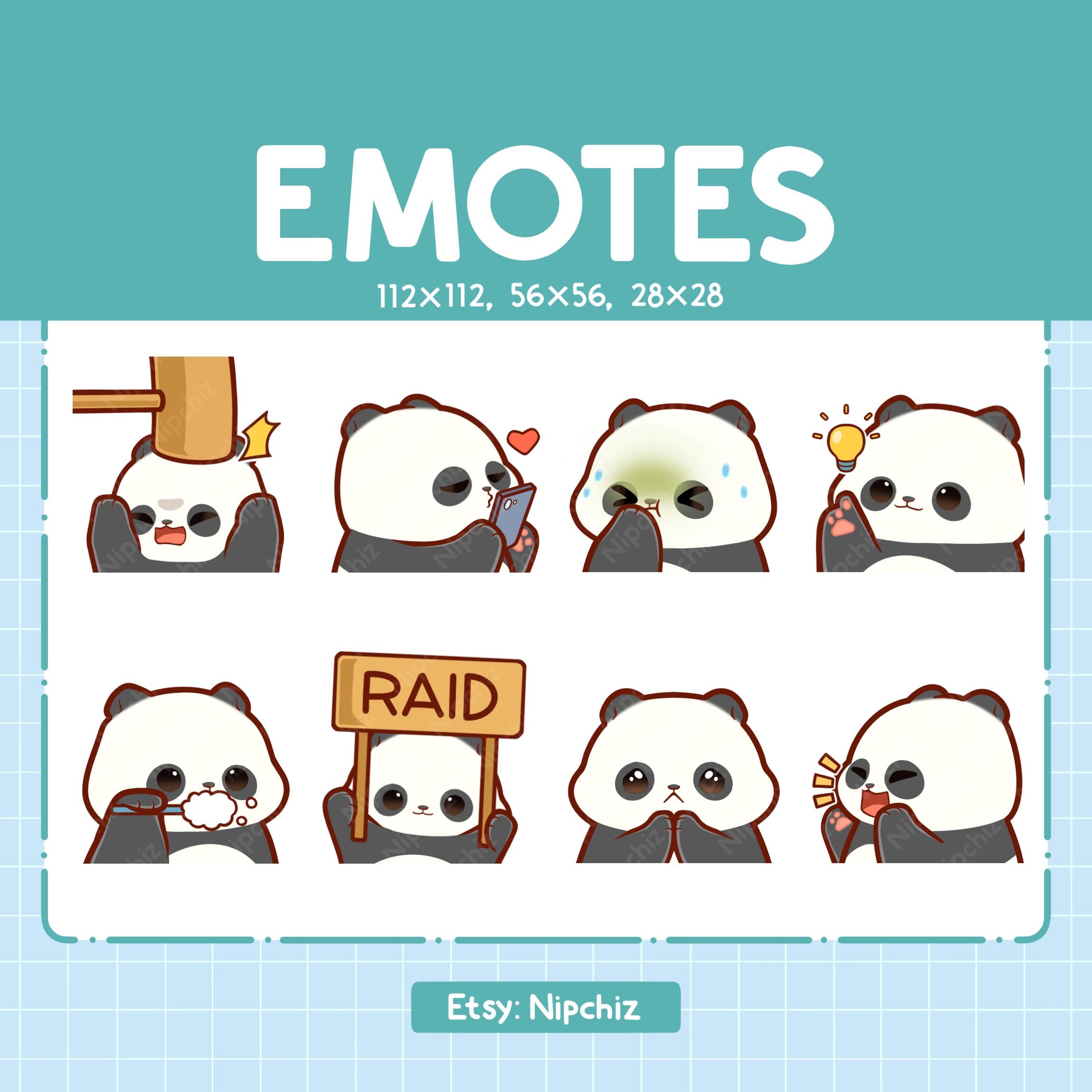 Chibi Panda Emotes for Streaming - (8) Kawaii Emotes – Cute Panda Emote ...