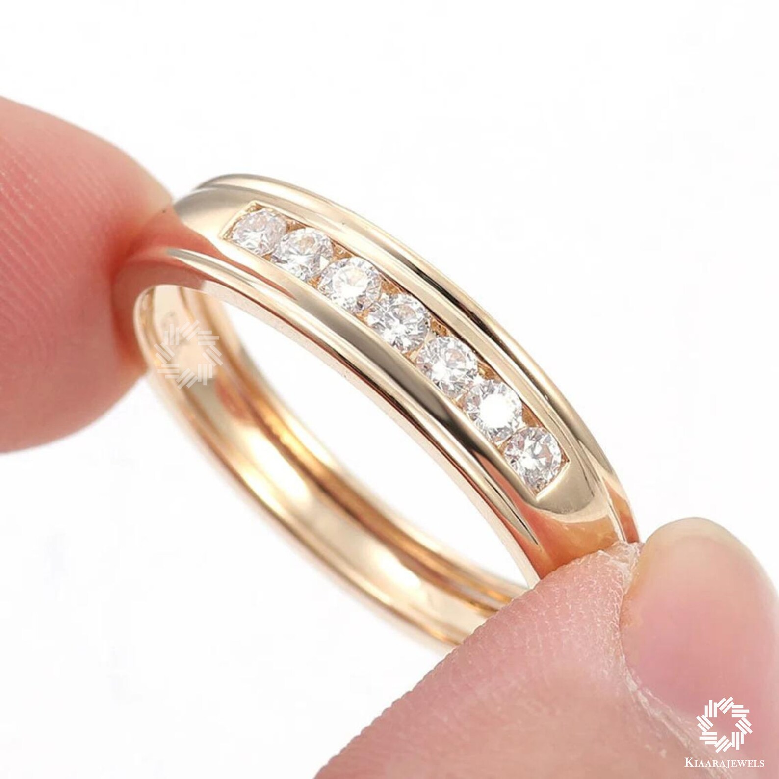 Men's Wedding Ring, Mens Moissanite Ring, Channel Set Ring for Him ...
