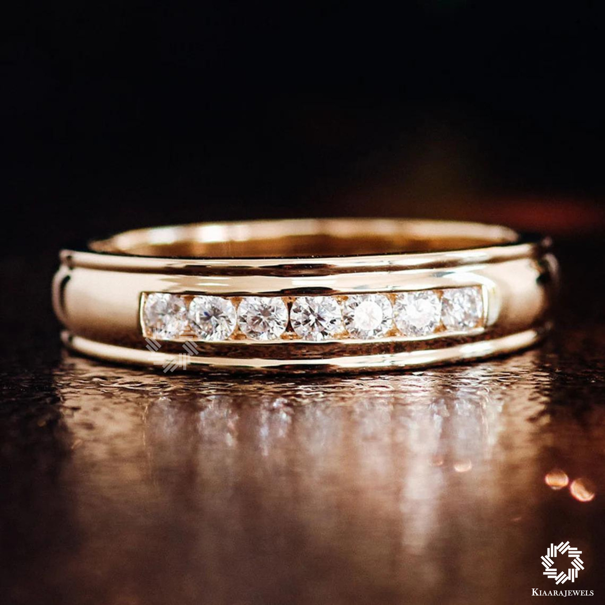 Men's Wedding Ring, Mens Moissanite Ring, Channel Set Ring for Him ...
