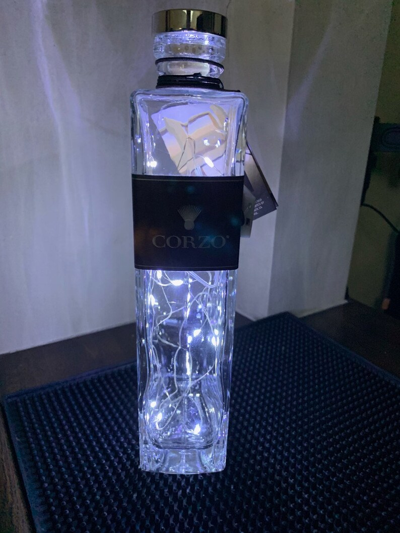 Corzo Blanco or Anejo Tequila Bottle With Battery-operated LED - Etsy