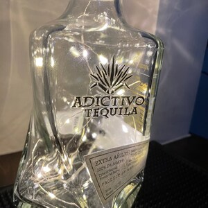 Adictivo Extra Anejo Tequila Bottle With Battery-operated or Usb-powered LED Lights (empty and ...