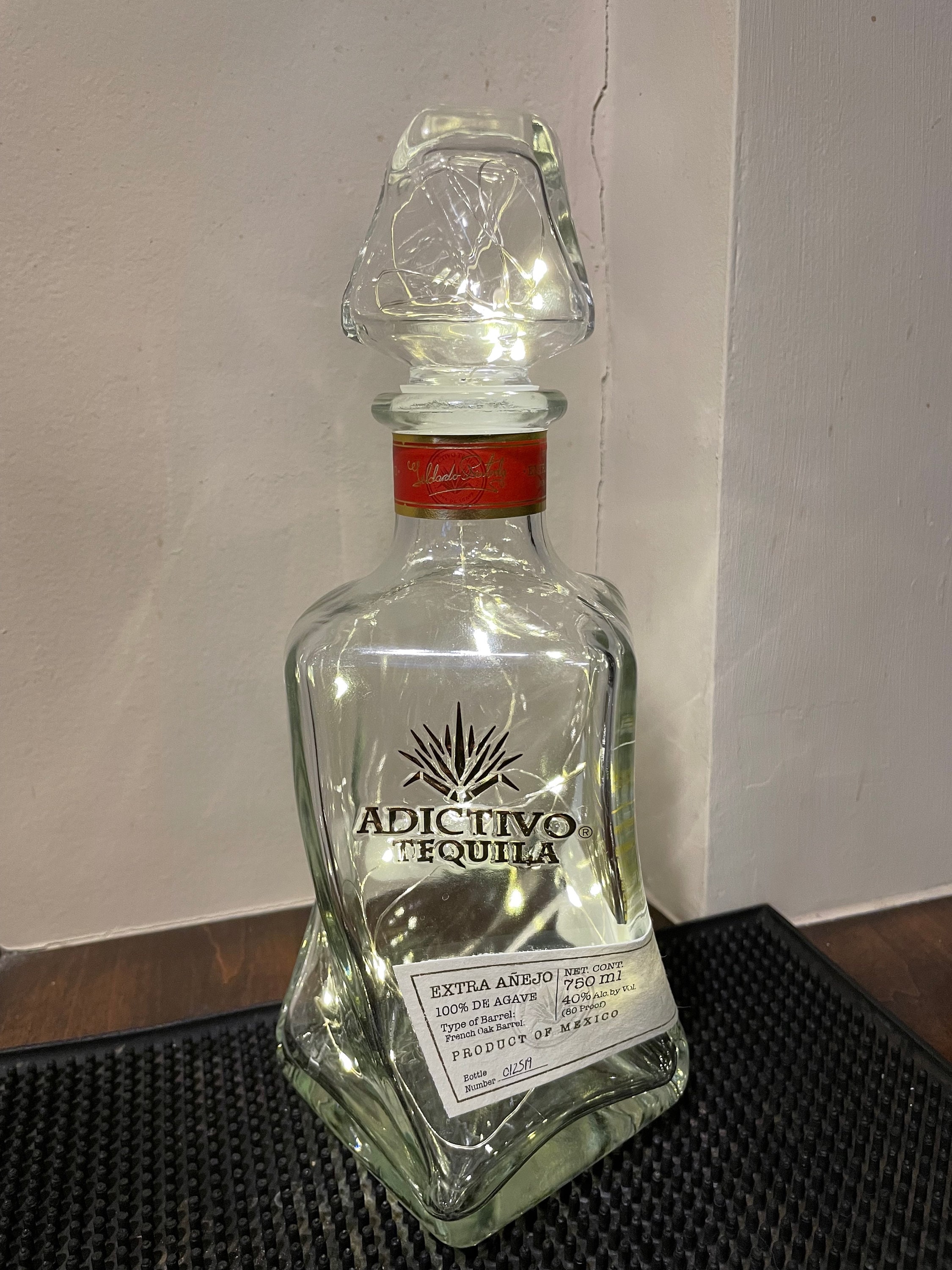 Adictivo Extra Anejo Tequila Bottle With Battery-operated or - Etsy