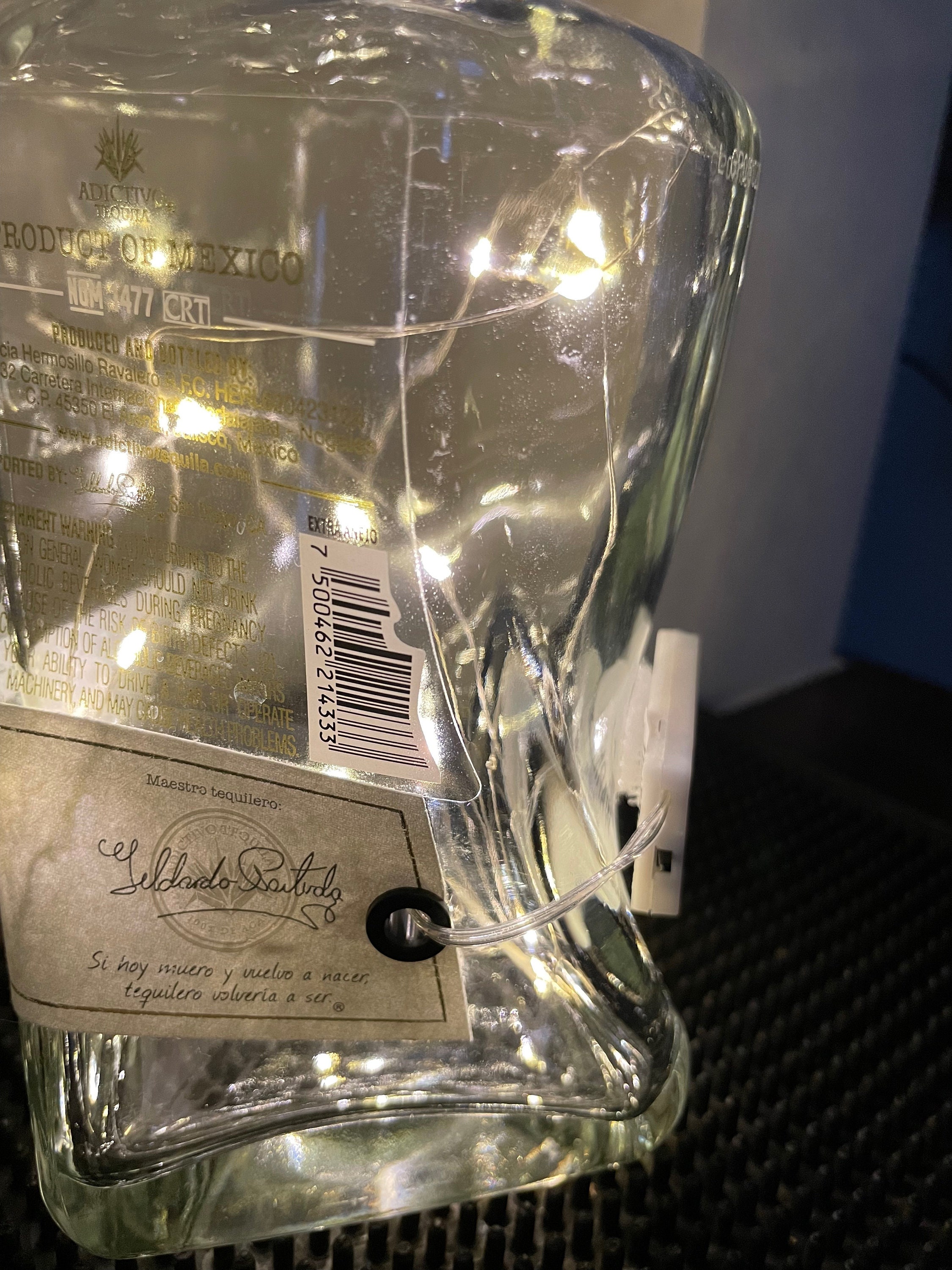 Adictivo Extra Anejo Tequila Bottle With Battery-operated or - Etsy