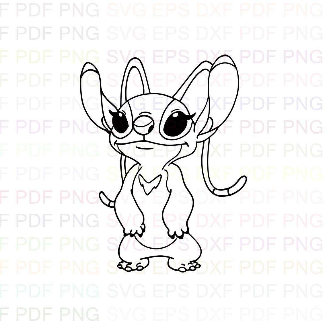 Angel Stitch Pink Lilo and Stitch Svg Dxf Eps Pdf Png Cricut - Etsy New ...