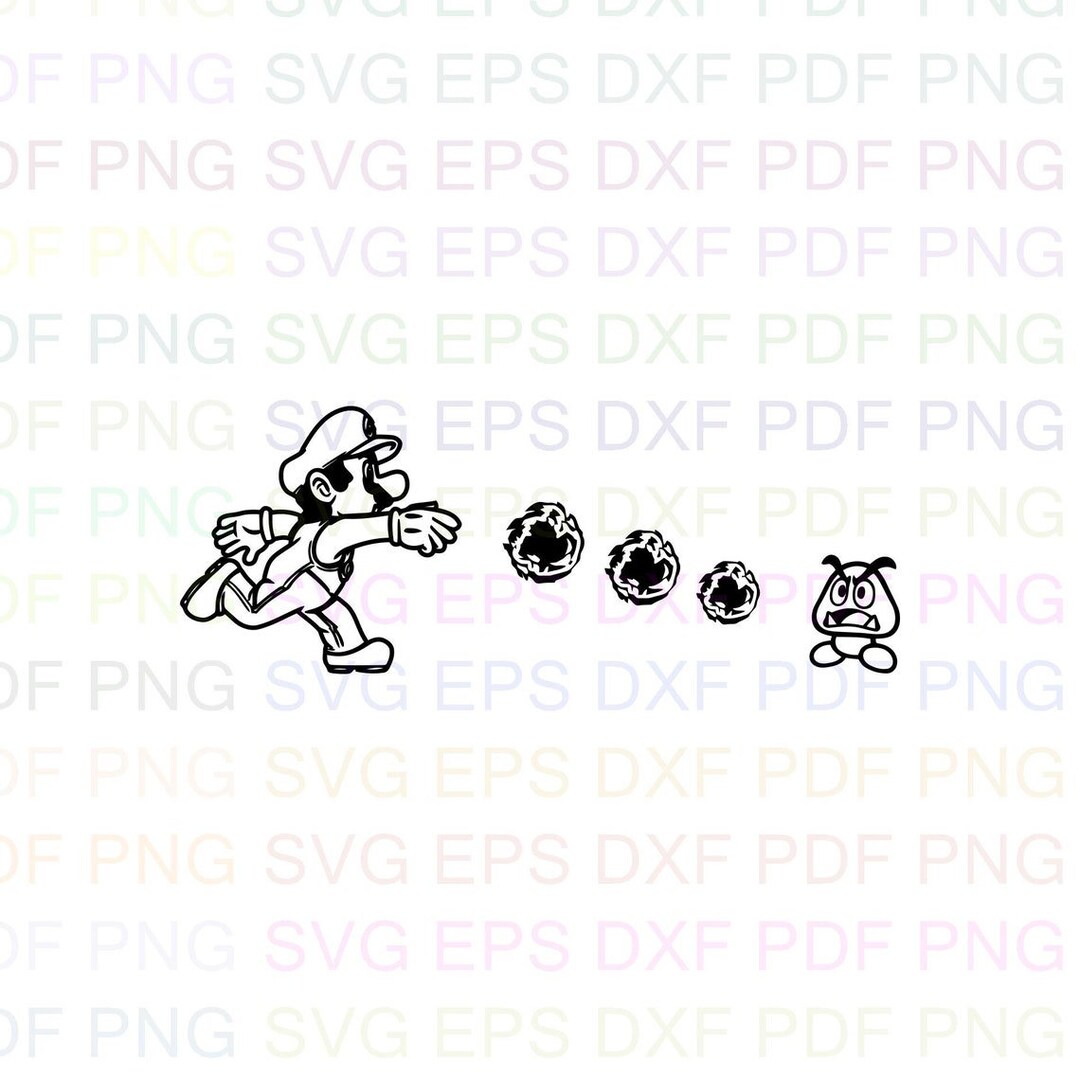 Super Mario and Mushroom Goomba Svg Dxf Eps Pdf Png Cricut - Etsy Ireland