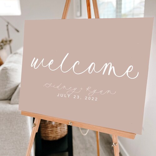 White Welcome Wedding Sign Elegant Welcome Sign for Wedding - Etsy