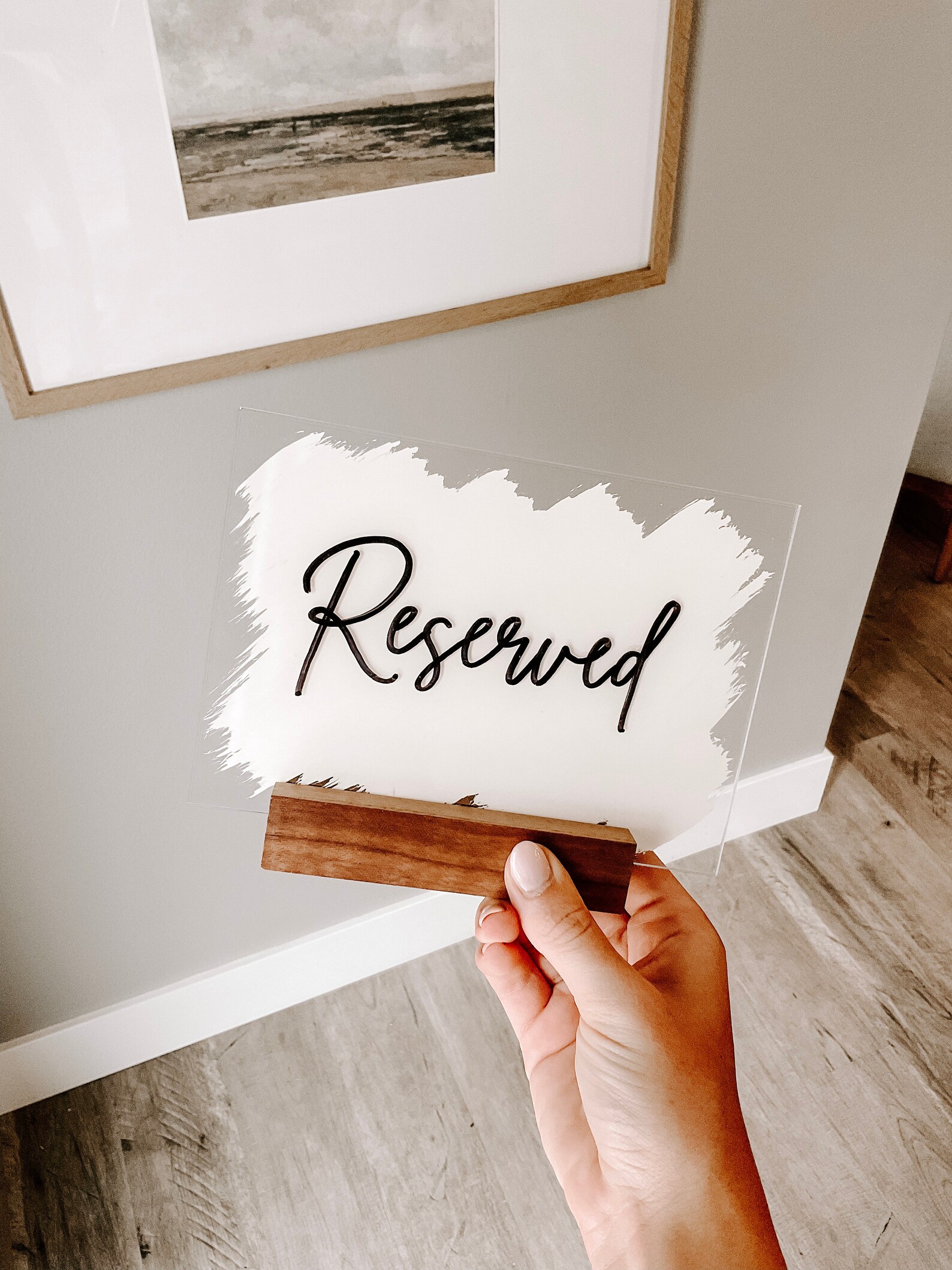 Acrylic Reserved Sign With Stand Acrylic Stand Reserved - Etsy