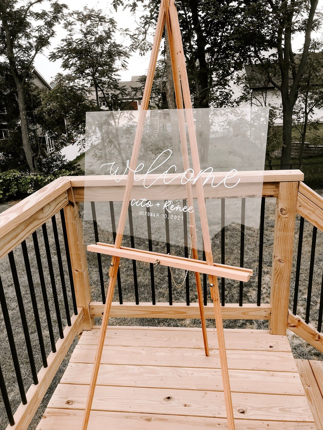 Acrylic Wedding Welcome Sign Elegant Wedding Welcome Sign Personal ...